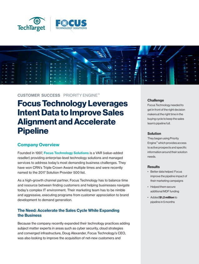 [Case Study] Focus Technology: Leveraging Intent Data to Improve Sales Alignment and Accelerate ...
