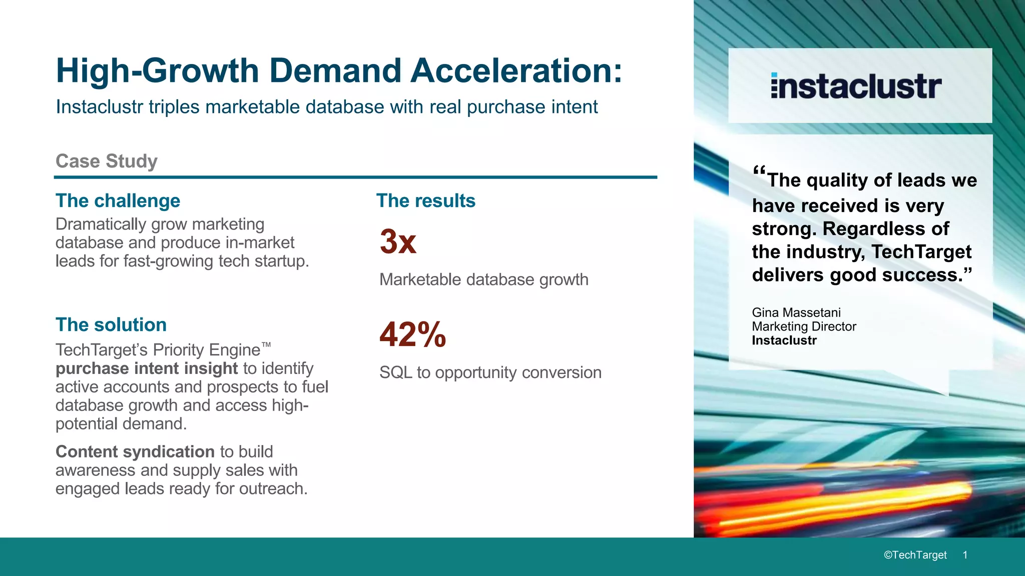 TechTarget Customer Success: Instaclustr | PPT