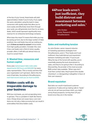 What Are Low-Cost Leads Really Costing You? | PDF
