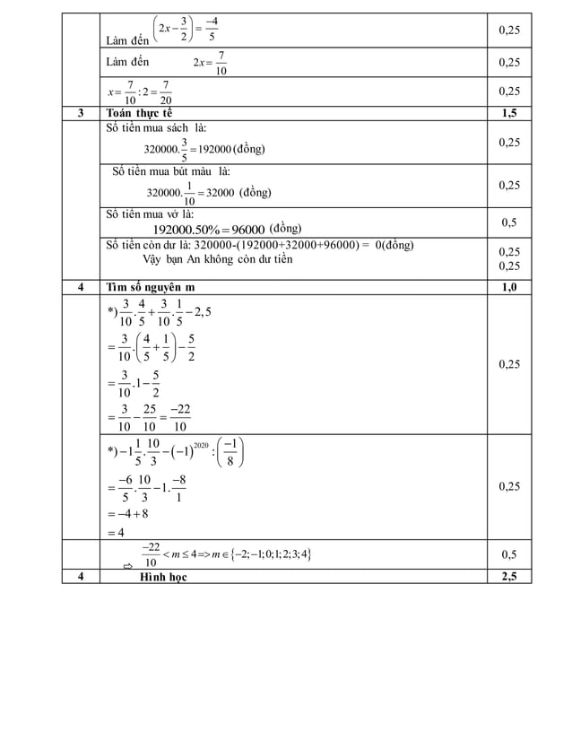 Đề Thi HK2 Toán 6 - THCS Thông Tây Hội | PDF