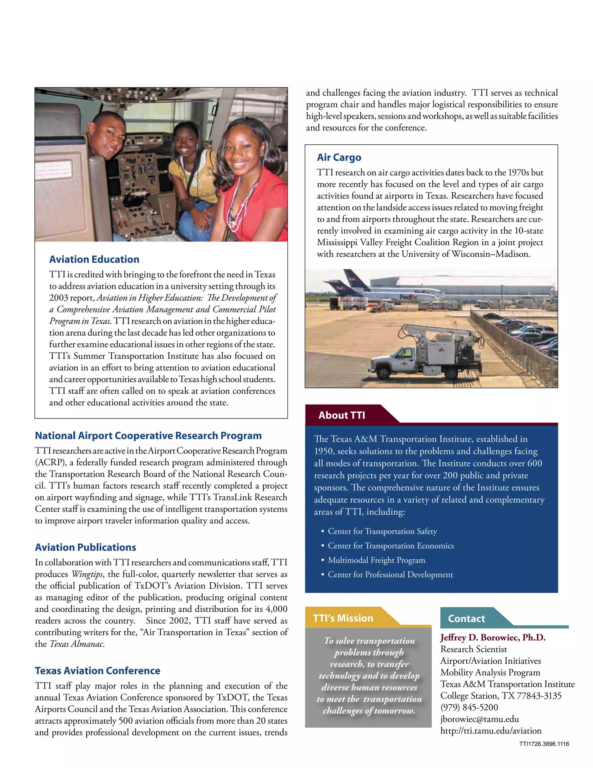 TTI Aviation Research and Planning | PDF