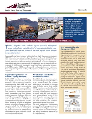 TTI's Center for International Intelligent Transportation Research | PDF