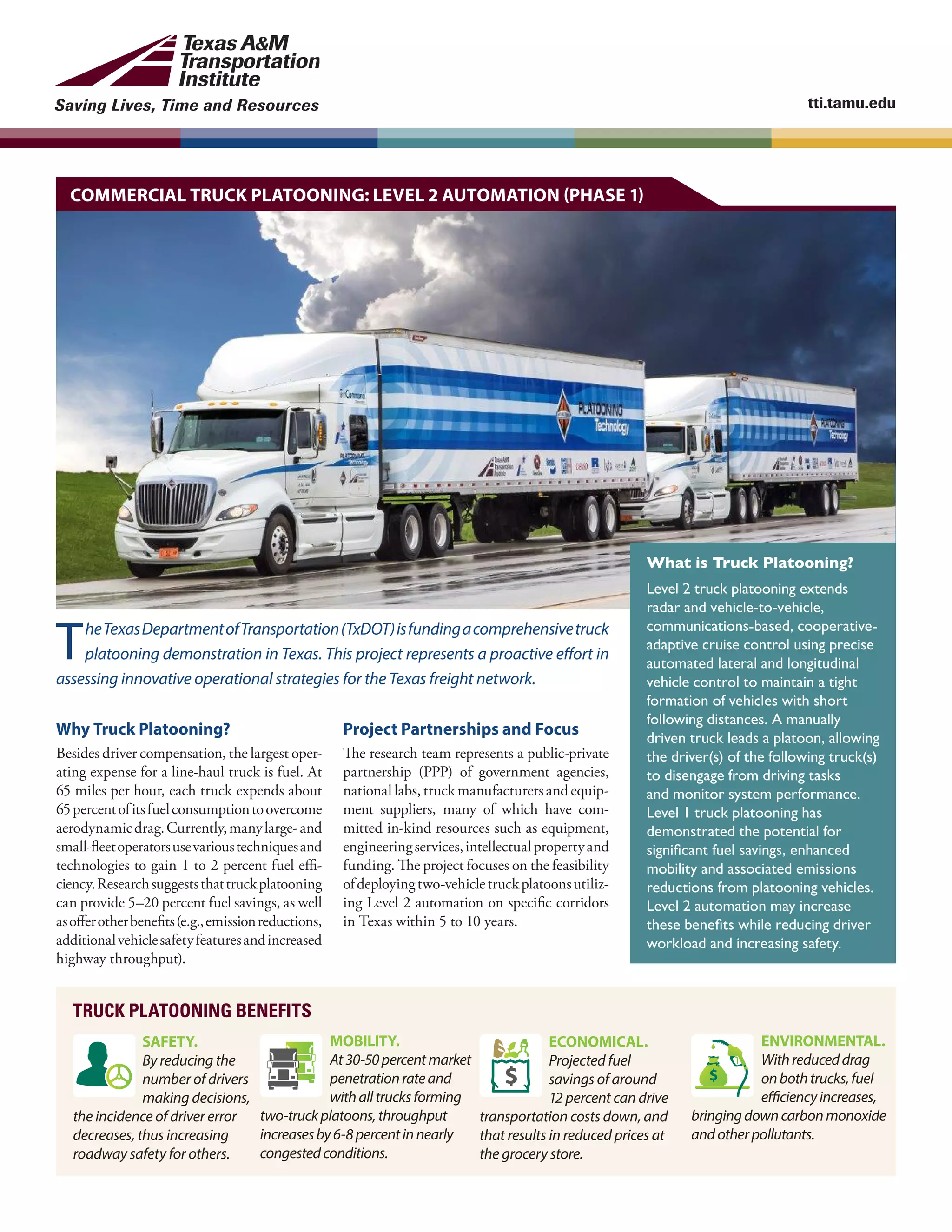 Truck Platooning at TTI | PDF