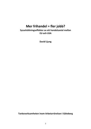 Mer frihandel=fler jobb? | PDF | Economy | Business and Finance