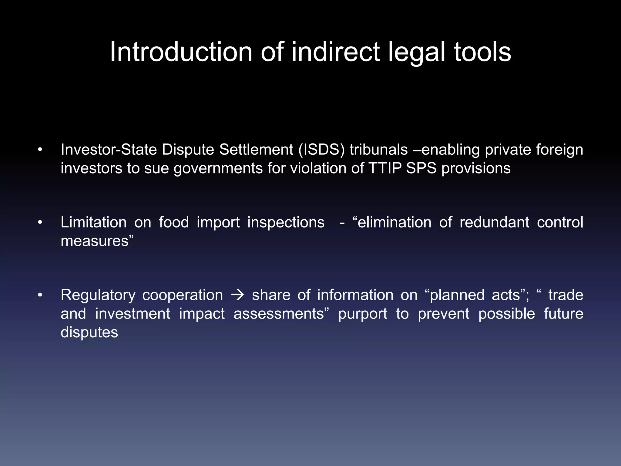 TTIP: Overview of Proposed Food Safety, Animal Welfare and Plant Health ...