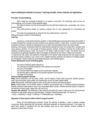 dewatering, hydrometallurgy and plant flowsheet of aluminium extraction ...