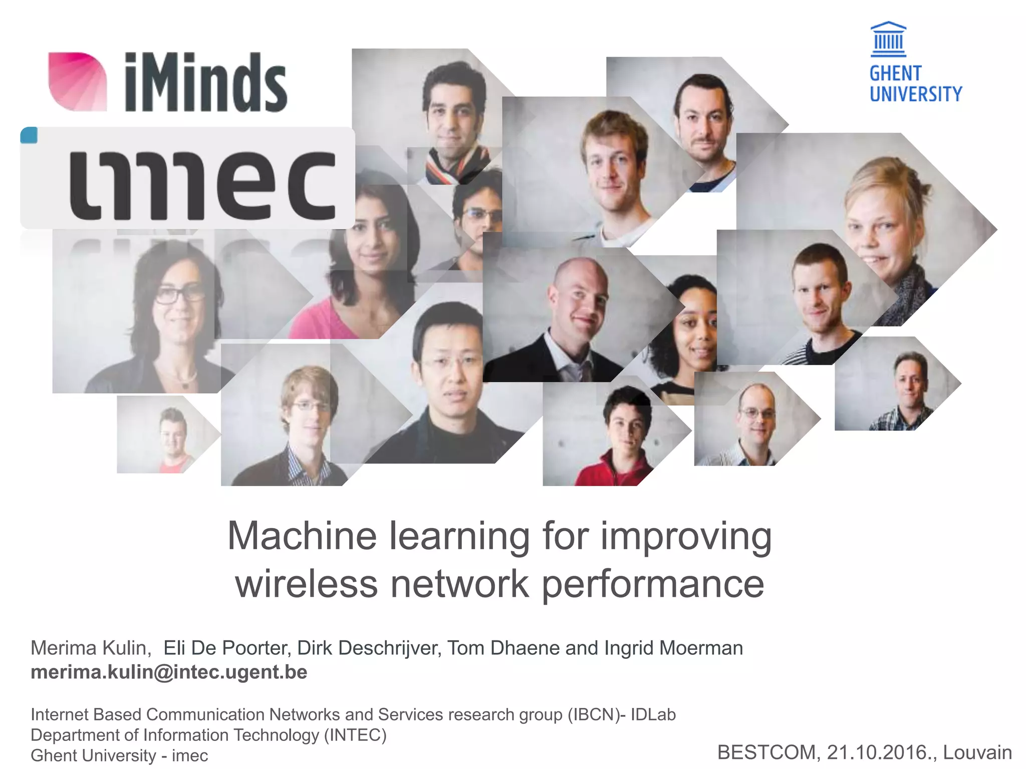 Machine learning for wireless networks @Bestcom2016 | PPTX