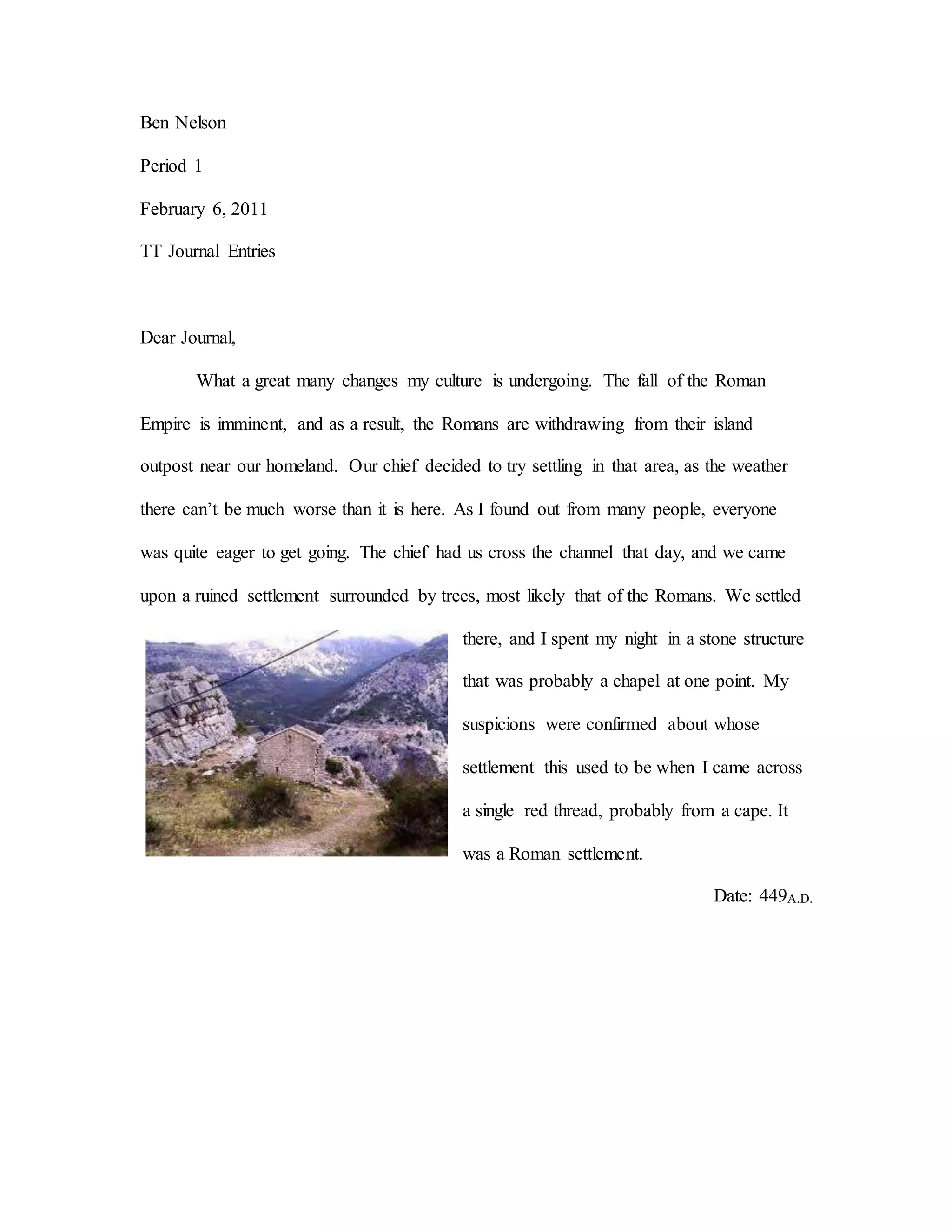 Time Travel Journal | DOCX