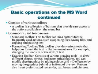 Computer software application with specific reference to Microsoft word | PPT