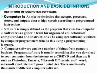 Computer software application with specific reference to Microsoft word ...