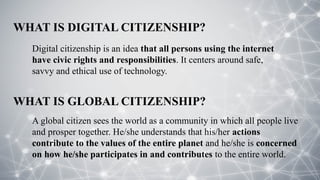 DIGITAL VS GLOBAL CITIZENSHIP DKHDEUAKSKDNWKLRNG | PPT