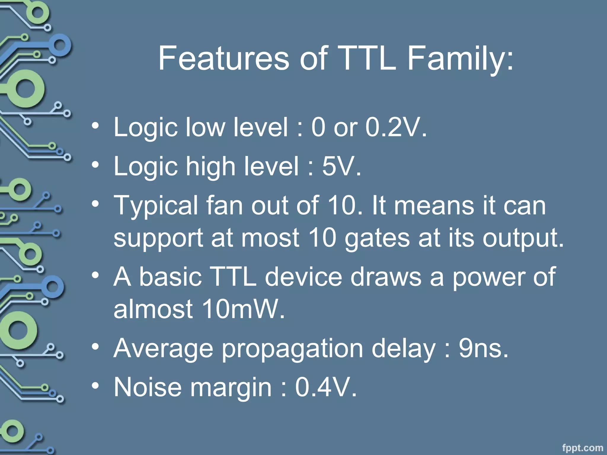 TTL classification and TTL XOR Gate | PPT