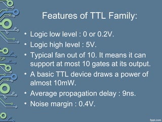 TTL classification and TTL XOR Gate | PPT
