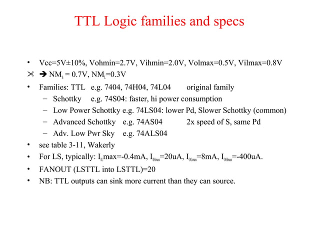 TTL Driving CMOS - Digital Electronic Presentation ALA 2018 | PPT | Computer Peripherals | Computing