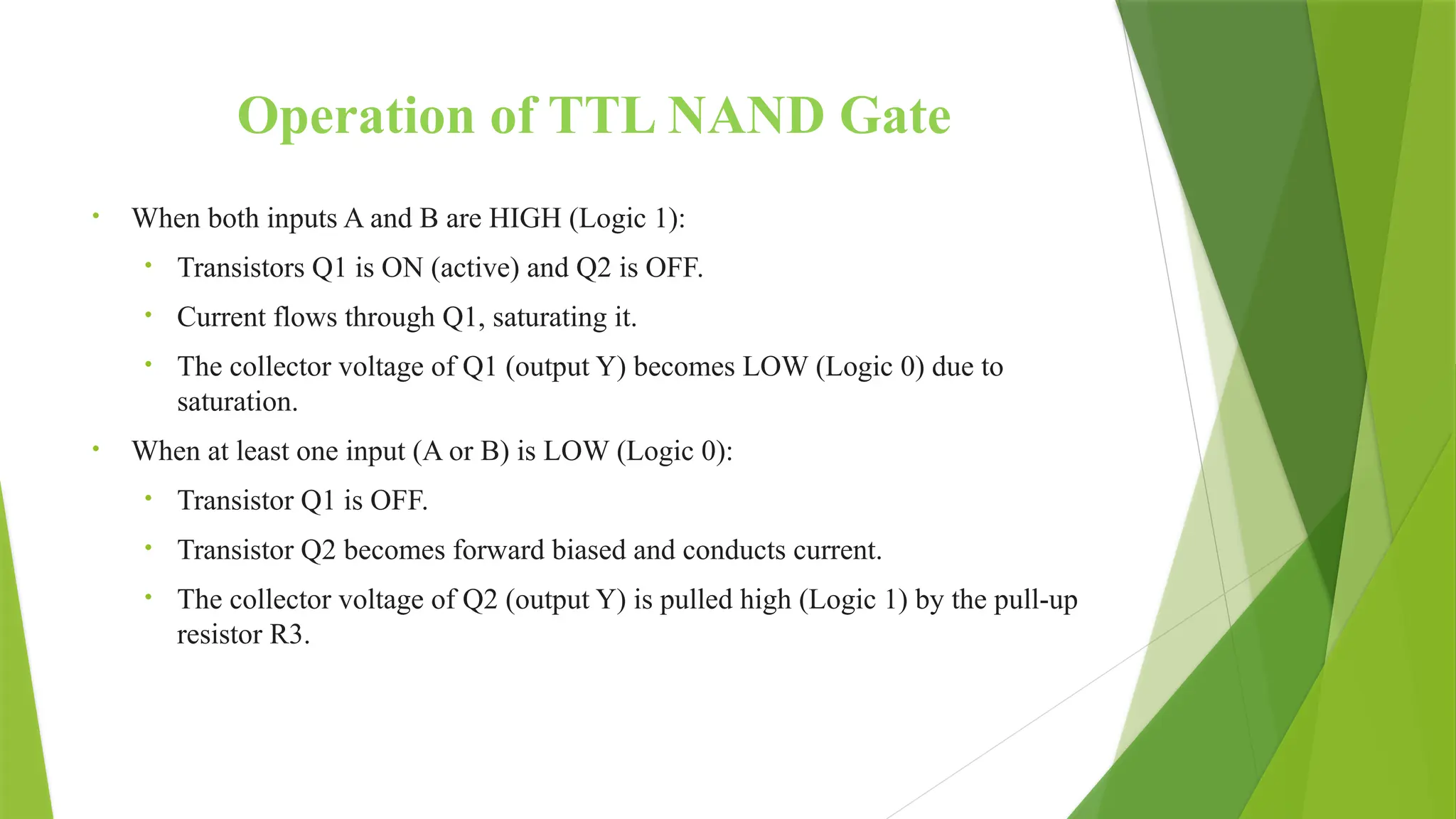 transistor transistor logic device of nand gate | PPTX