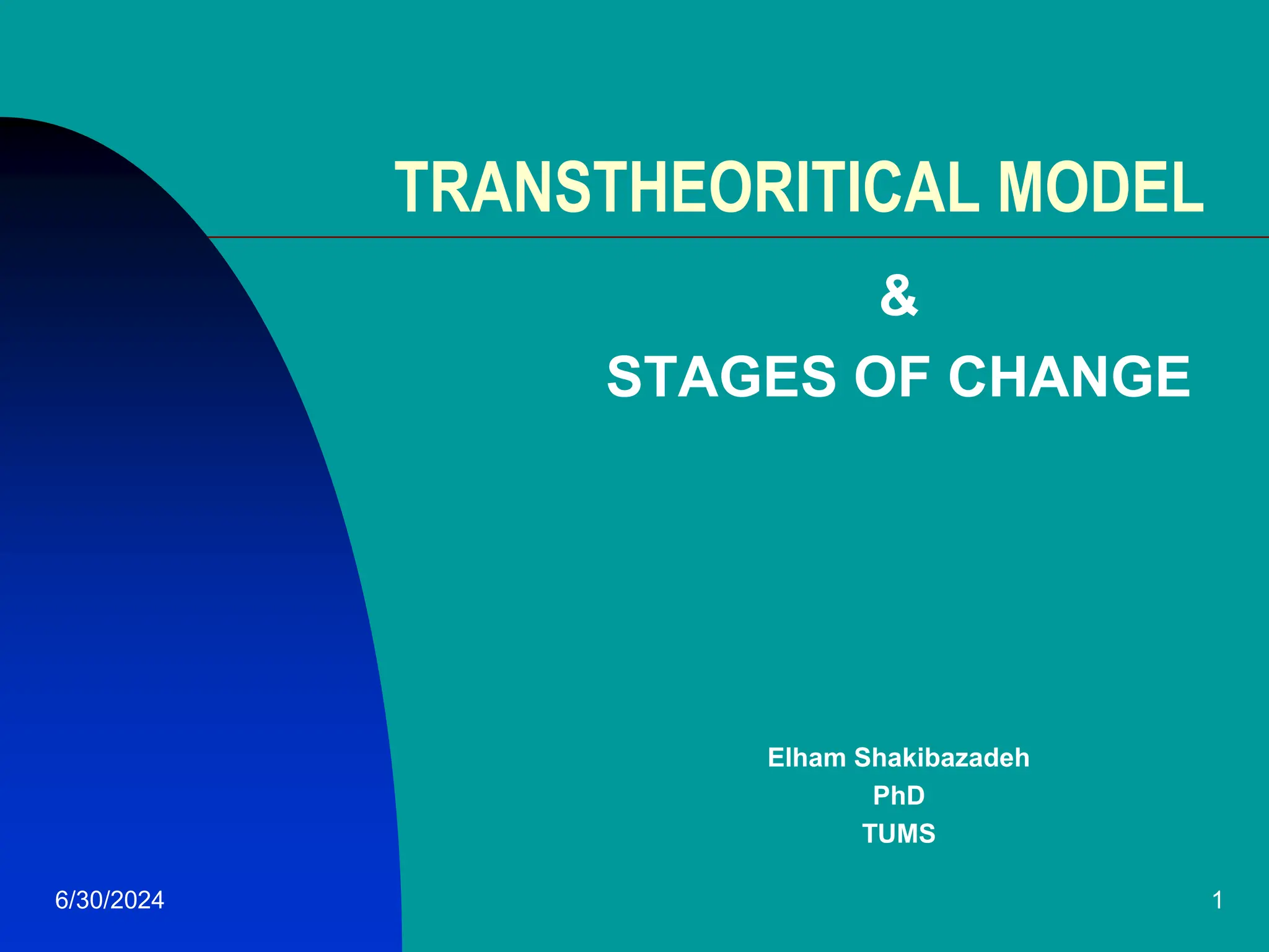 Transtheorethical model and stages of change | PPSX
