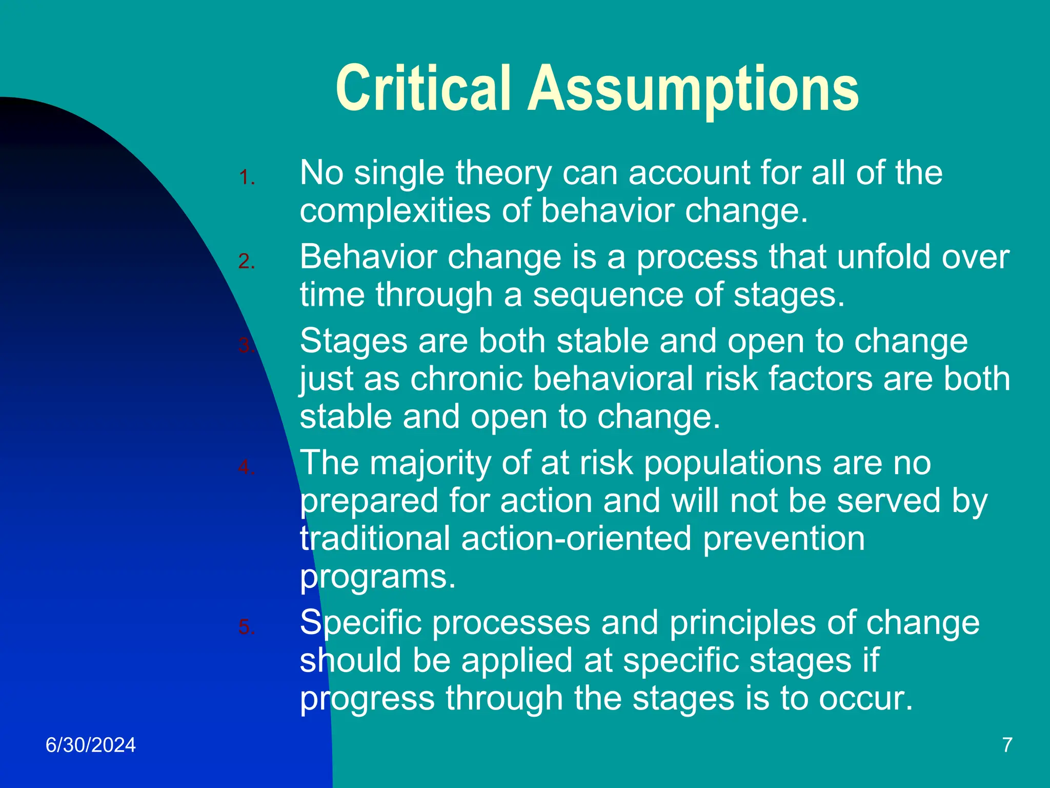 Transtheorethical model and stages of change | PPSX