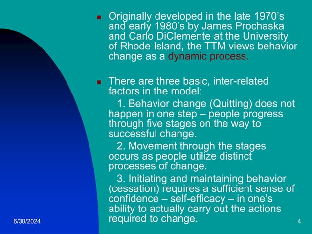 Transtheorethical model and stages of change | PPSX