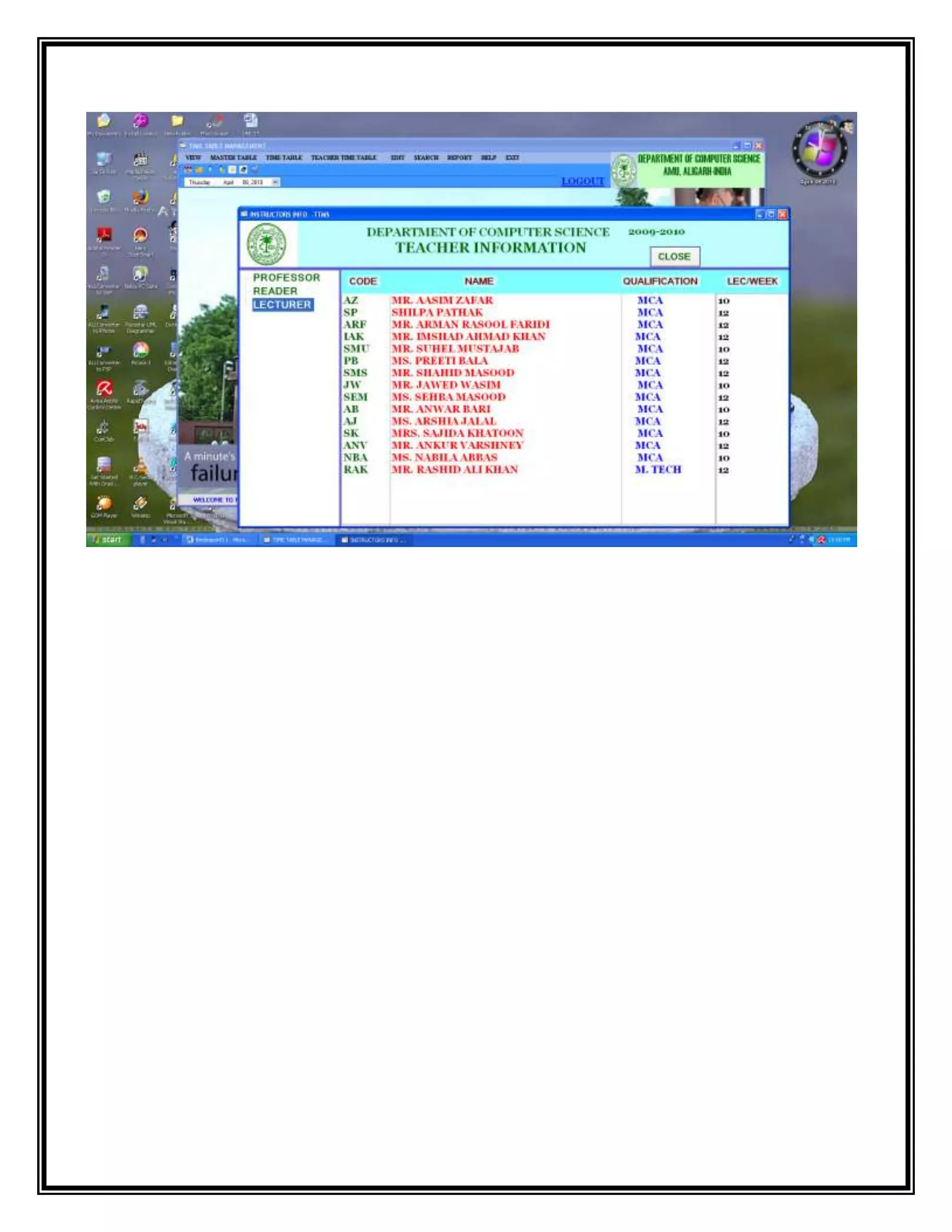 Time Table Management System | PDF