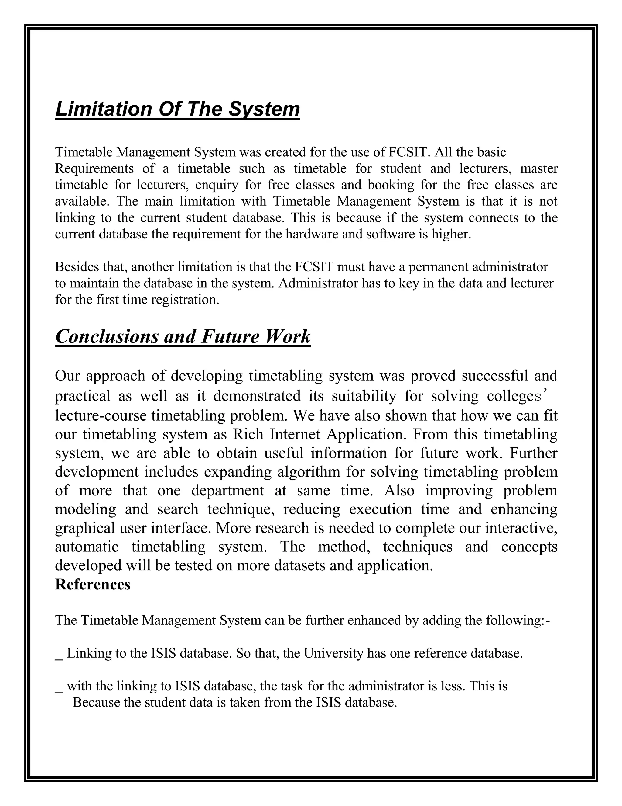 Time Table Management System | PDF