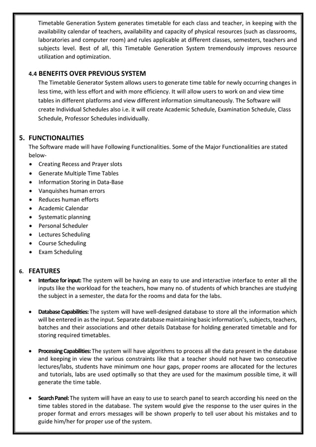 Time Table Management System Software Report | PDF