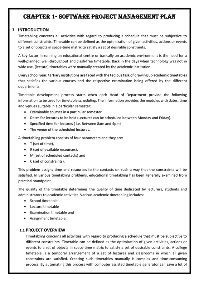 Time Table Management System Software Report | PDF