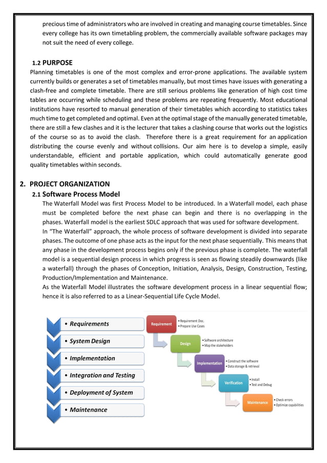 Time Table Management System Software Report | PDF