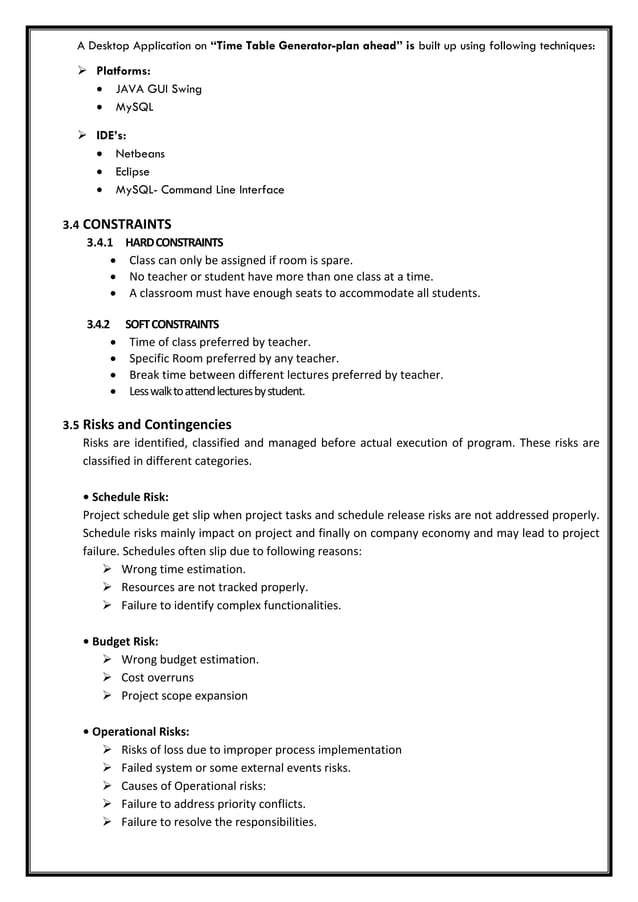 Time Table Management System Software Report | PDF