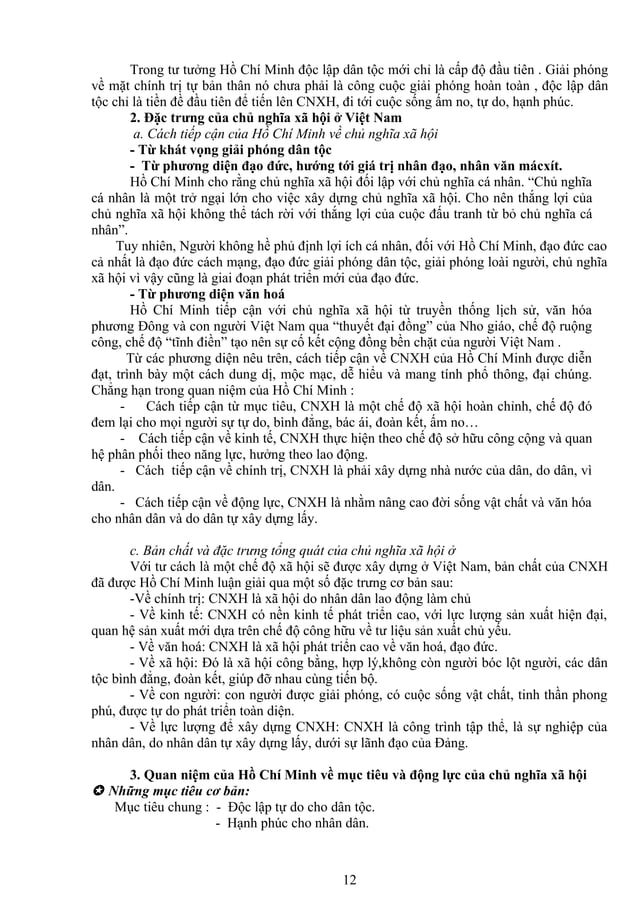 Tư tưởng hồ chí minh | DOC