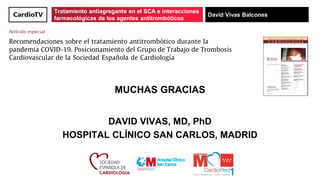 Tratamiento antiagregante en el SCA e interacciones farmacológicas de ...