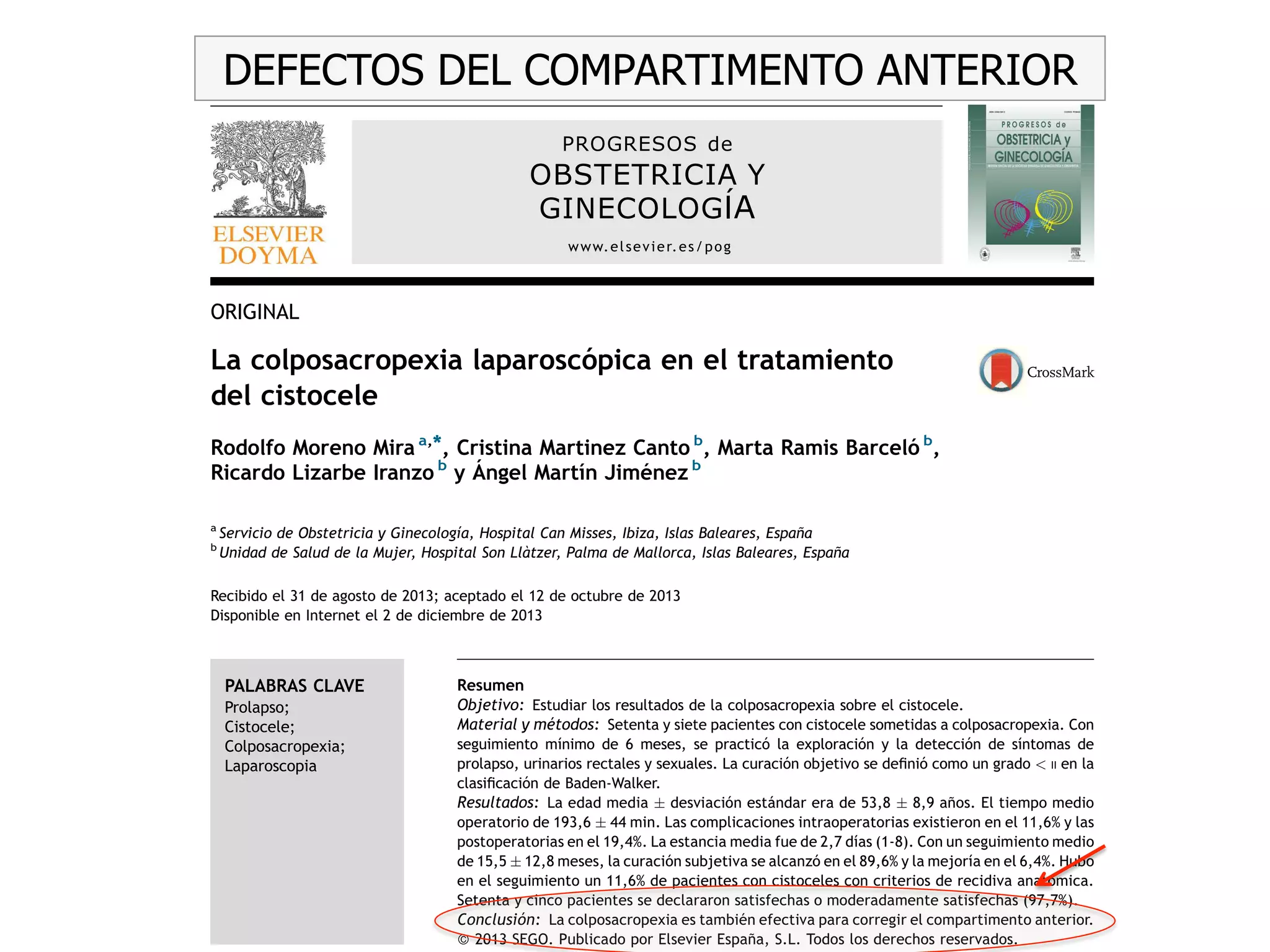 Tto laparoscopico defecto medio y anterior | PPT