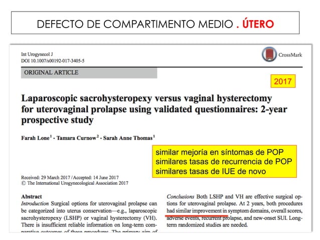 Tto laparoscopico defecto medio y anterior | PPT
