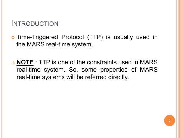 Time Triggered Protocol | PPT