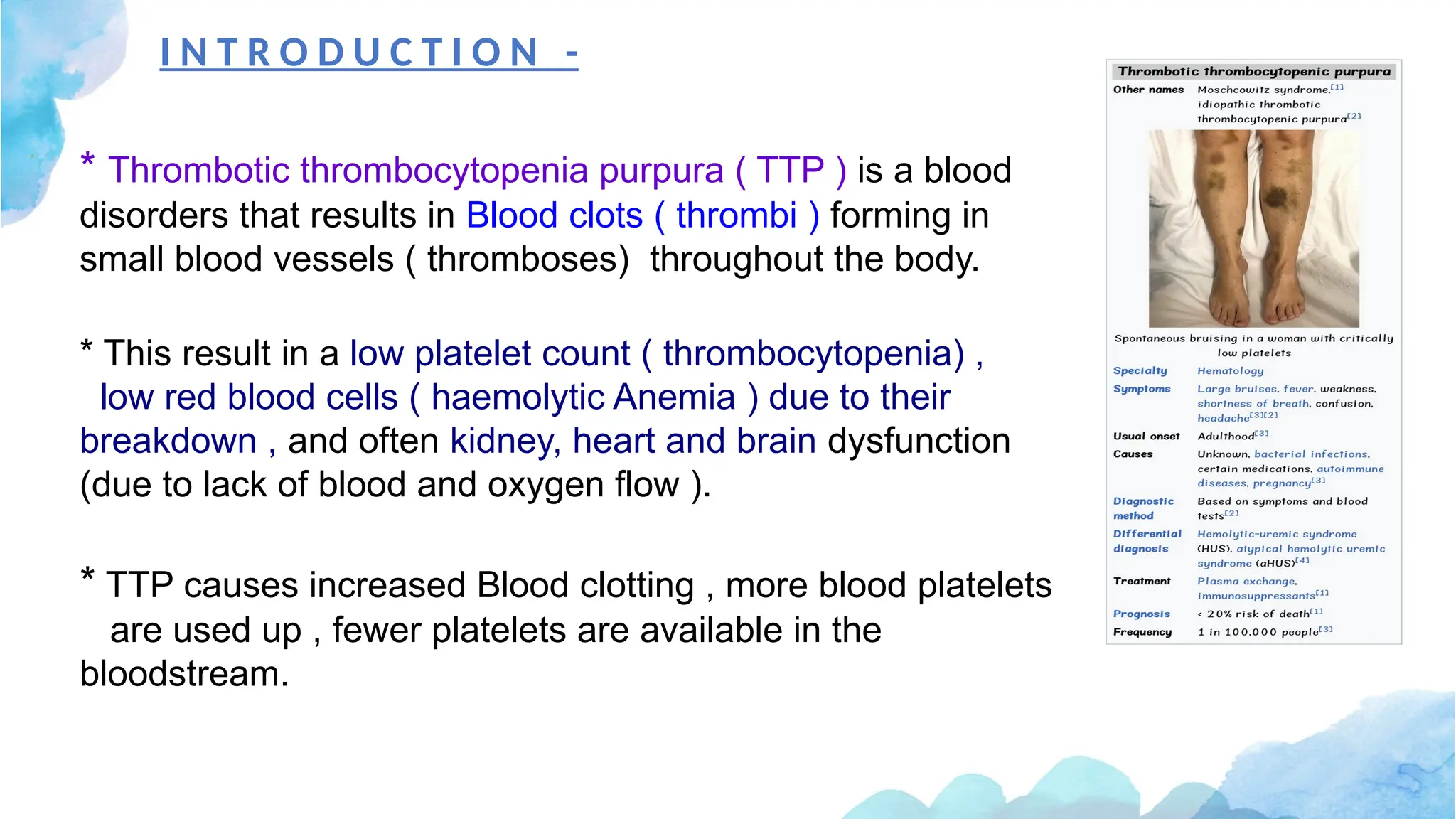 Thrombotic thrombocytopenia purpura .pptx