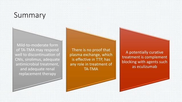 Thrombotic microangiopathy post Bone marrow transplant(TA-TMA) | PPT