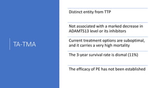 Thrombotic microangiopathy post Bone marrow transplant(TA-TMA) | PPT