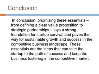Essentials for Startup Survival in competitive market | PPT