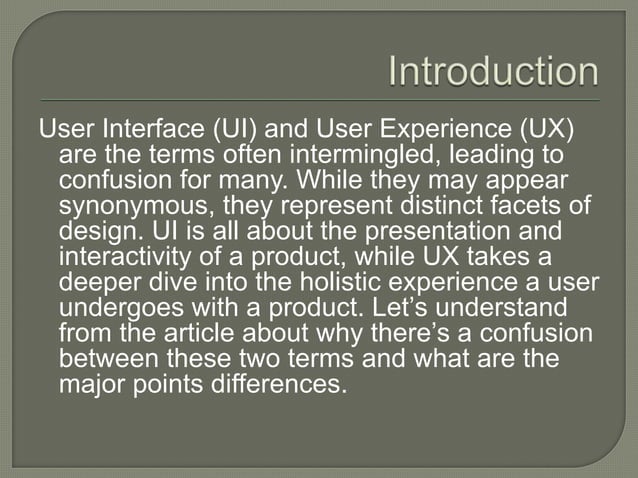 Understanding the difference between UI and UX | PPT