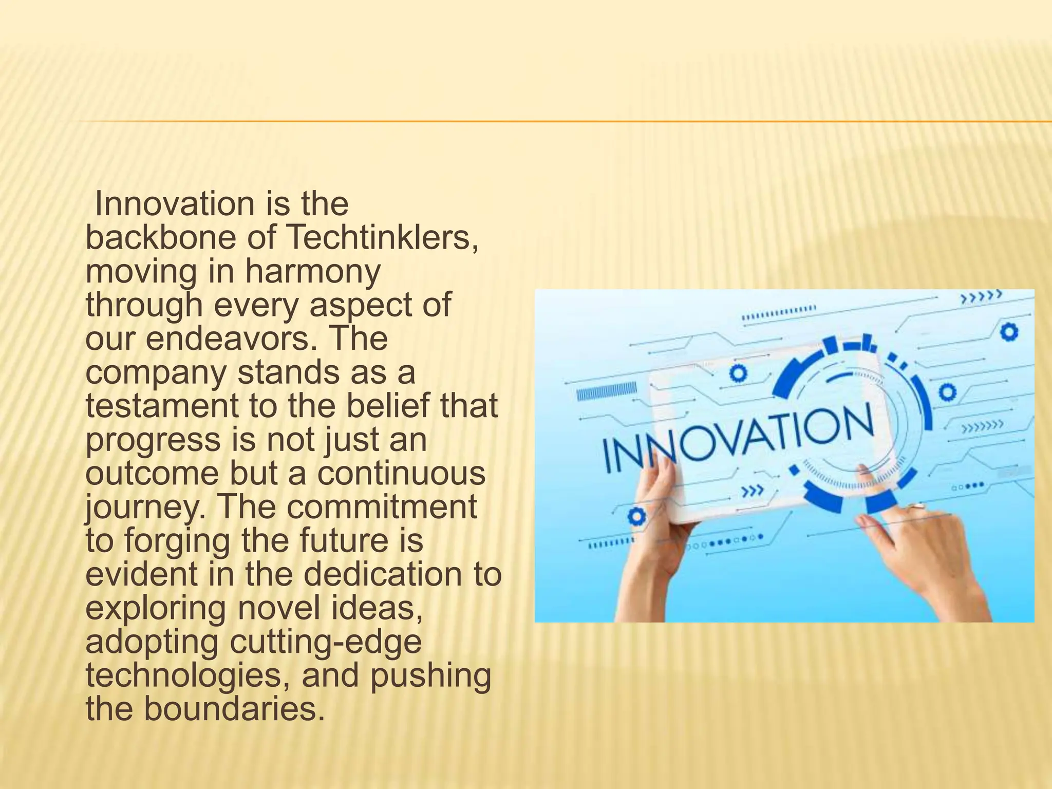 Constructing the future through innovation with techtinklers | PPT