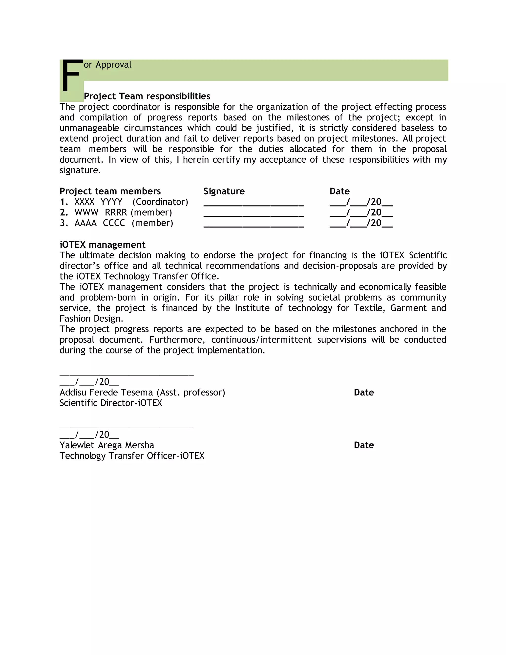 Tt project proposal fomat | PDF