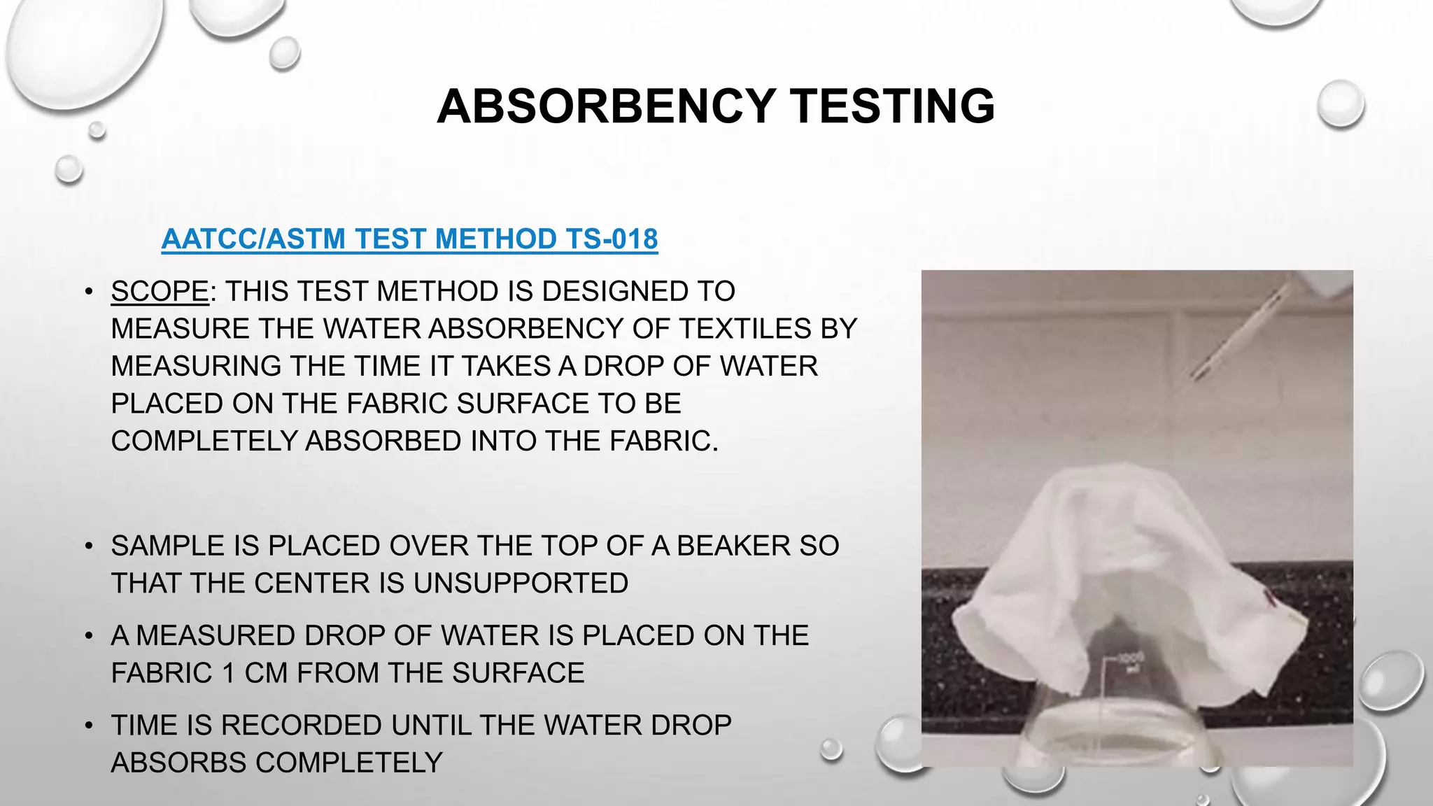 How to test absorbency of a fabric. | PPTX