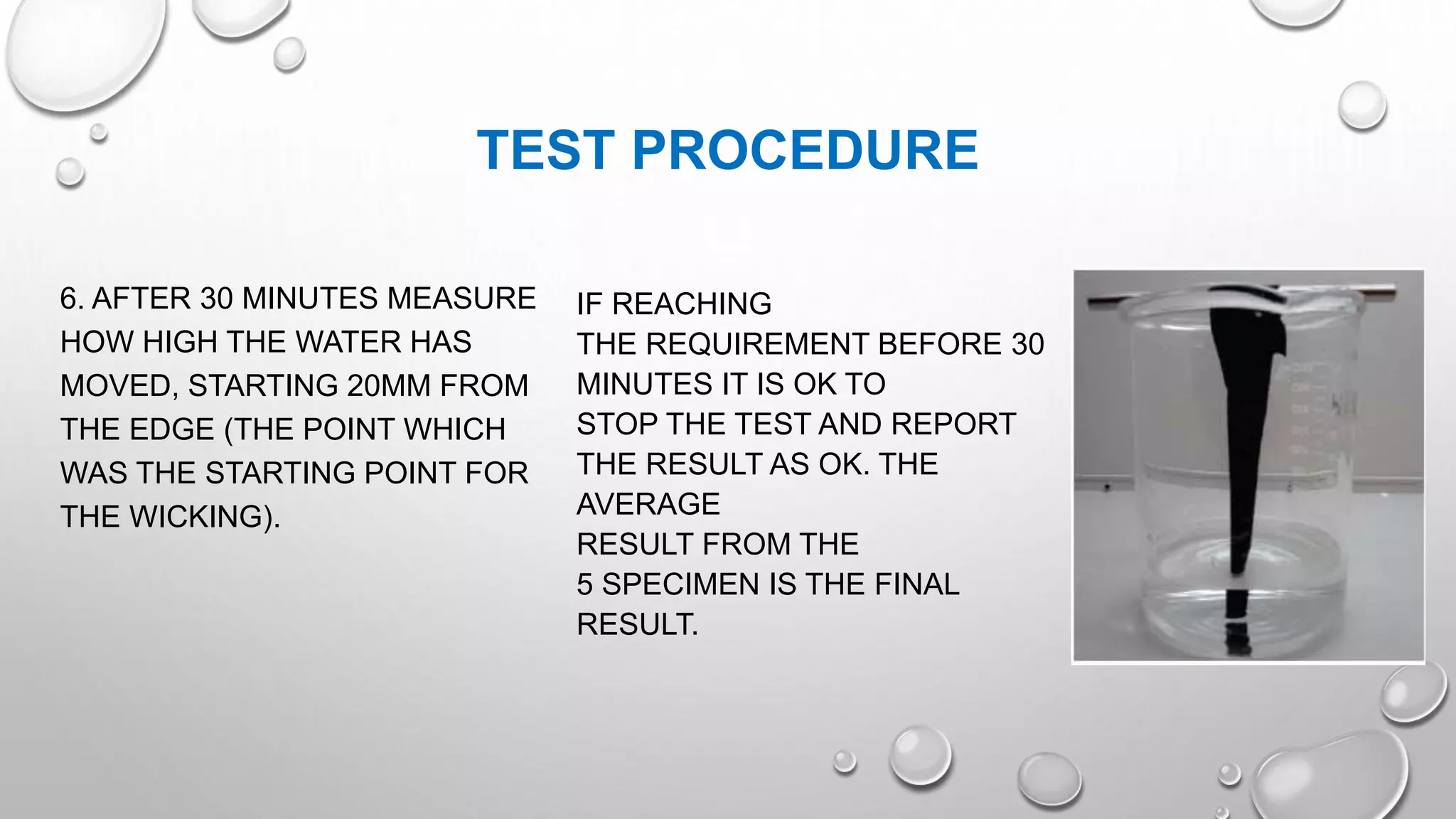 How to test absorbency of a fabric. | PPTX