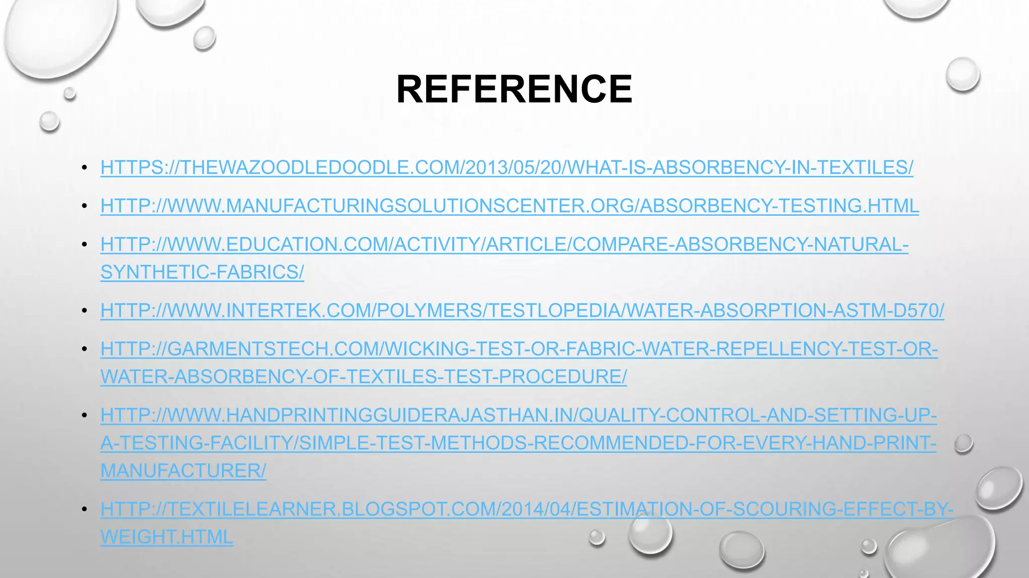 How to test absorbency of a fabric. | PPTX