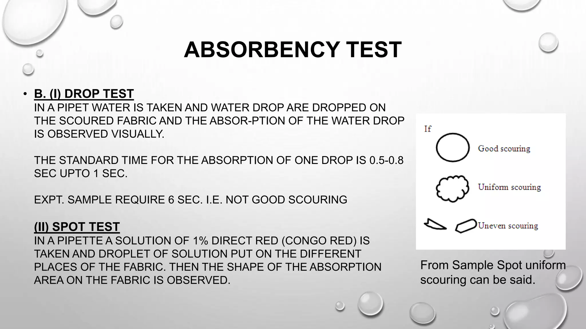 How to test absorbency of a fabric. | PPTX