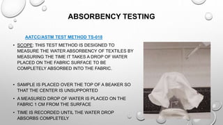 How to test absorbency of a fabric. | PPTX