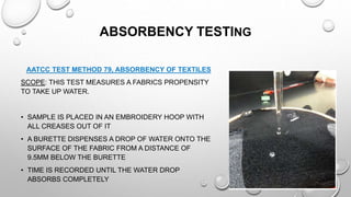 How to test absorbency of a fabric. | PPTX