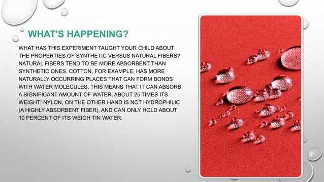 How to test absorbency of a fabric. | PPTX | Hair Care | Beauty