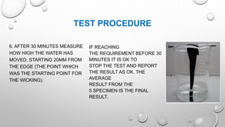 How to test absorbency of a fabric. | PPTX