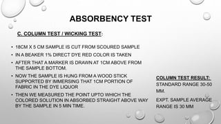 How to test absorbency of a fabric. | PPTX