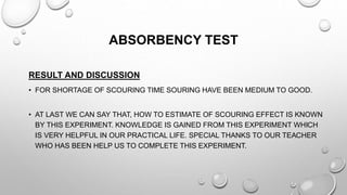 How to test absorbency of a fabric. | PPTX